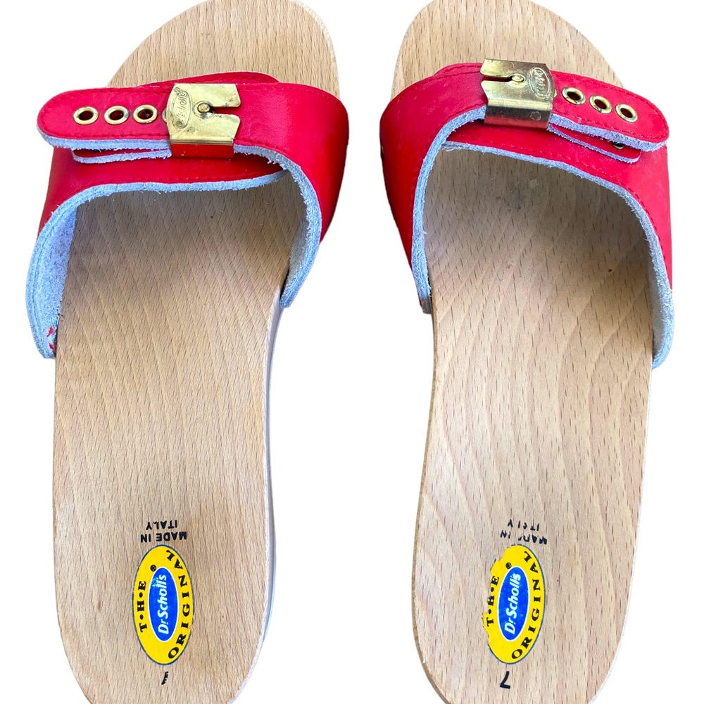 Vintage Dr. Scholls Original Exercise Sandal Red 7. - Gem